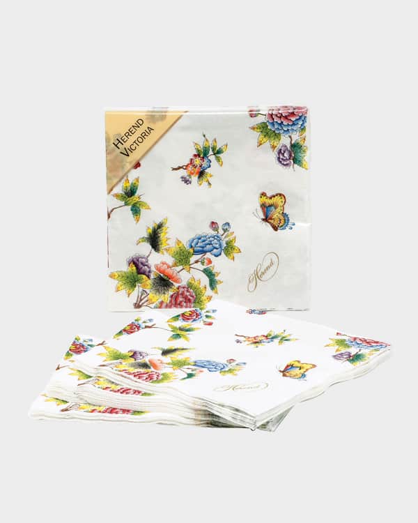 Herend Chinese Bouquet Green Paper Napkins, Set of 20 | Neiman Marcus