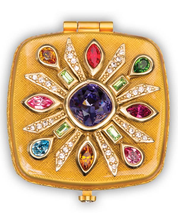 Jay Strongwater Jeweled Round Compact | Neiman Marcus