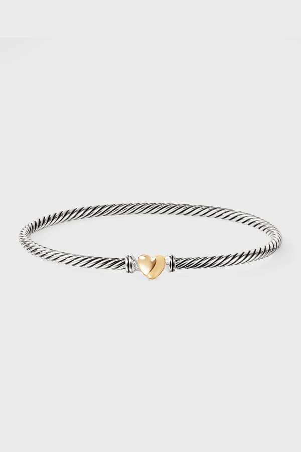 David Yurman Cable Collectibles Heart Lock Bracelet with Diamonds ...