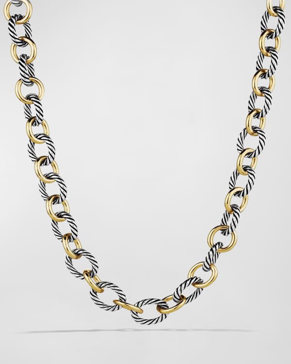 David Yurman DY Madison Chain Necklace in Silver with 18K Gold, 8.5mm ...