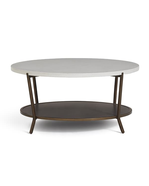 Bernhardt Barclay Round Travertine Coffee Table | Neiman Marcus