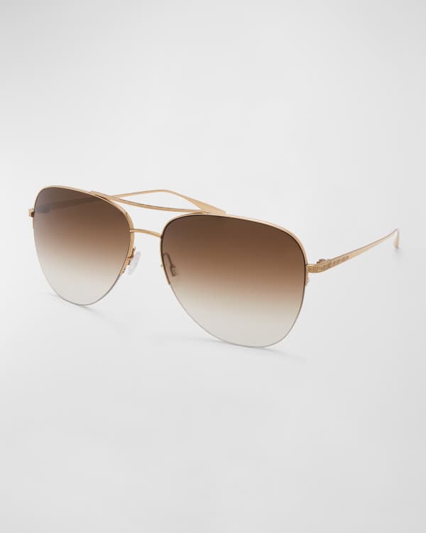 Barton Perreira Gesner Titanium Aviator Sunglasses | Neiman Marcus