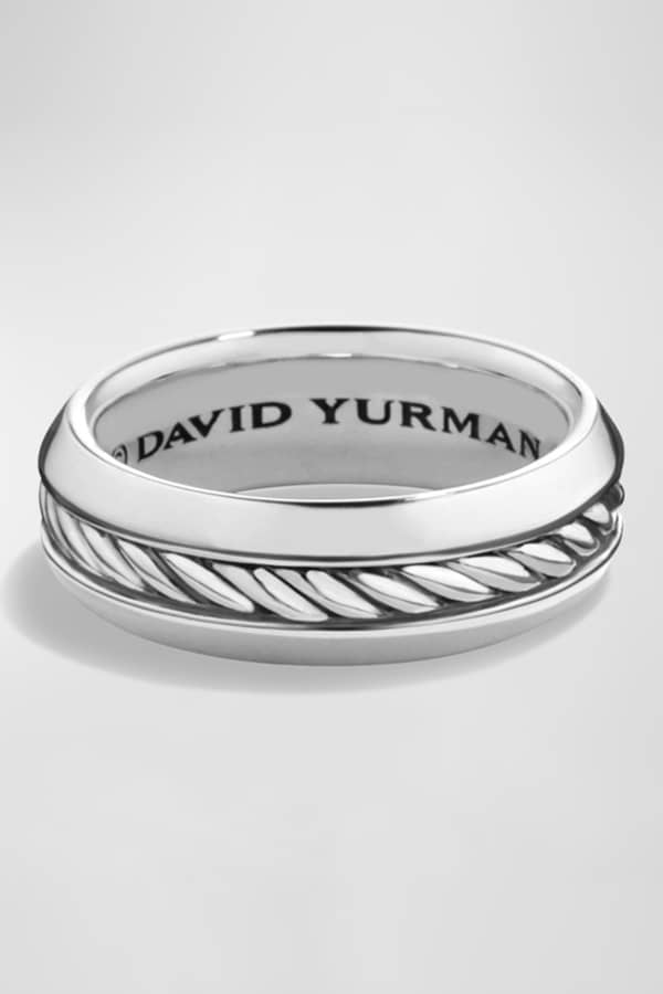 David Yurman Streamline Men's Band Ring, Silver | Neiman Marcus