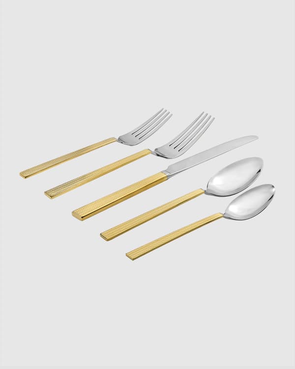 Godinger 20th Century Baroque 20-Piece Flatware Set - 18/10 All Gold ...