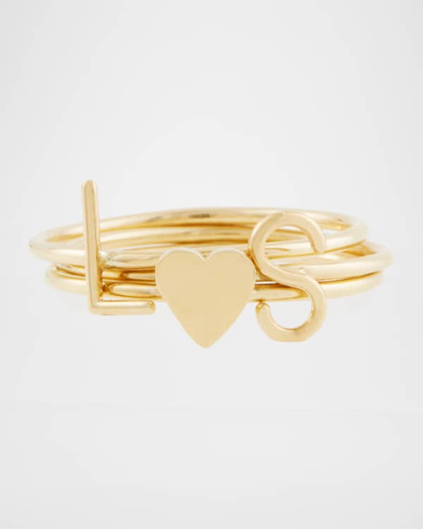 Sarah Chloe Cara Danity 14K Gold Initial Ring, Sizes 3-8 | Neiman Marcus