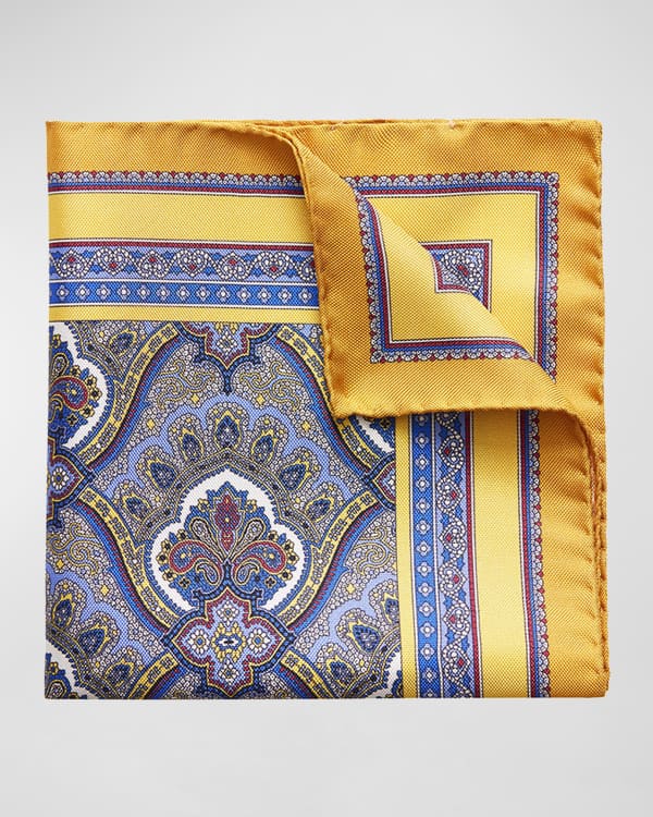 Eton Men's Silk Paisley Pocket Square | Neiman Marcus