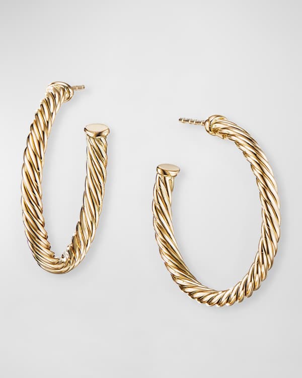 David Yurman Crossover Hoop Earrings in Silver with 18K Gold, 22mm ...