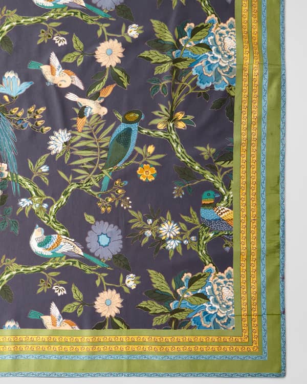 Handprint Tree of Life Indigo Tablecloth, 60" x 90" | Neiman Marcus
