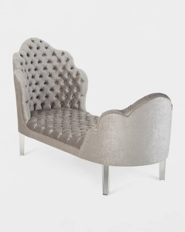 Old Hickory Tannery Seraphina Button-Tufted Chaise | Neiman Marcus