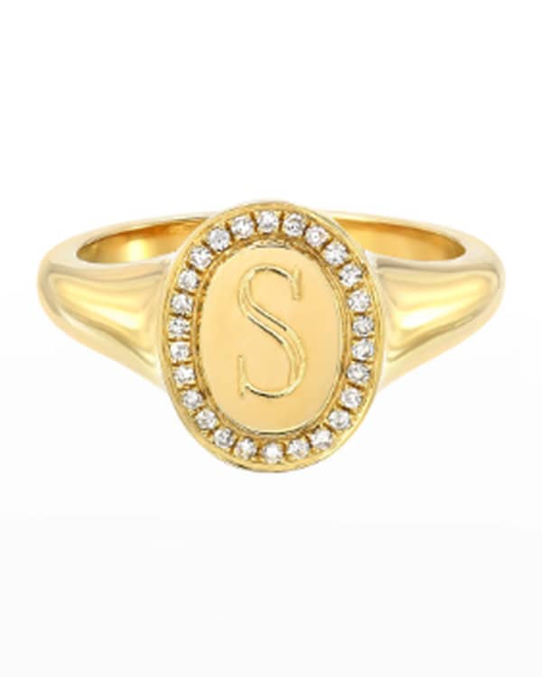 Sarah Chloe Cara Danity 14K Gold Initial Ring, Sizes 3-8 | Neiman Marcus