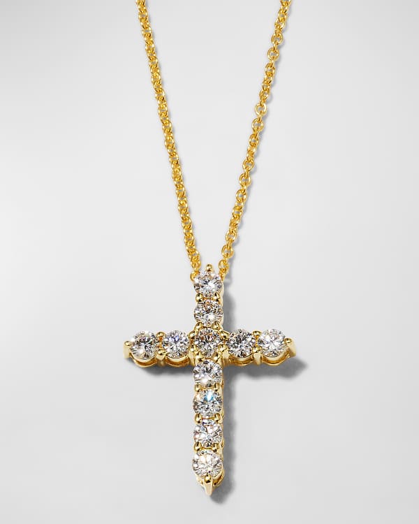 Roberto Coin Small 18k Yellow Gold Cross Necklace | Neiman Marcus