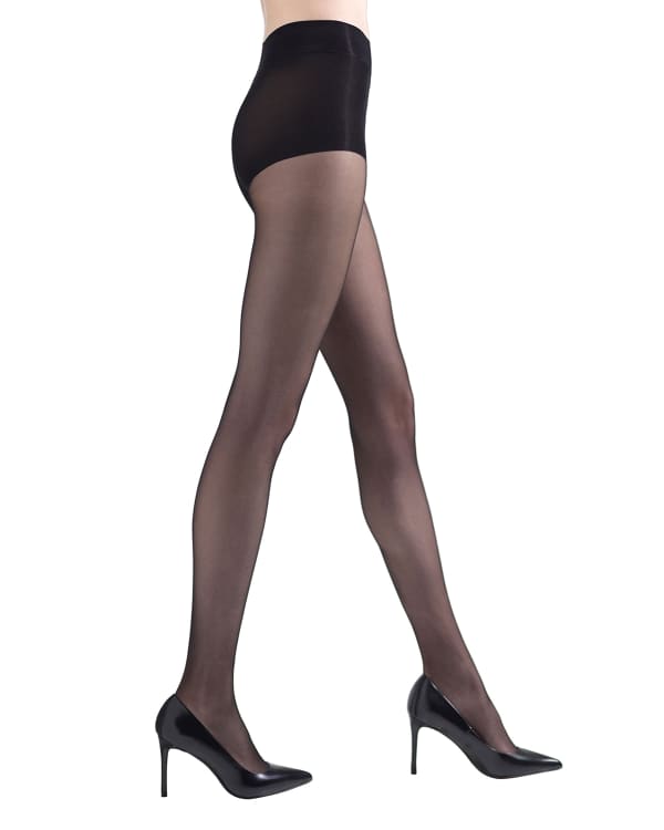 Natori Feathers Sheer Floral-Pattern Control Top Tights | Neiman Marcus