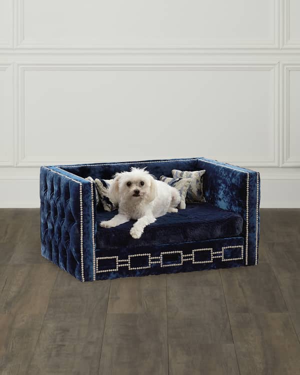 Haute House Lenor Pet Bed with Mirror Trim | Neiman Marcus