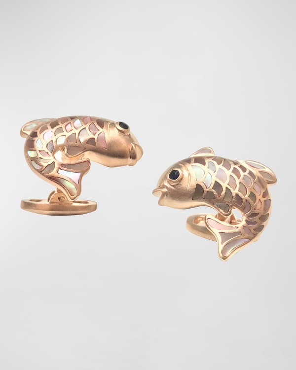 Jan Leslie Men's Koi Fish Mother-of-Pearl Cufflinks | Neiman Marcus