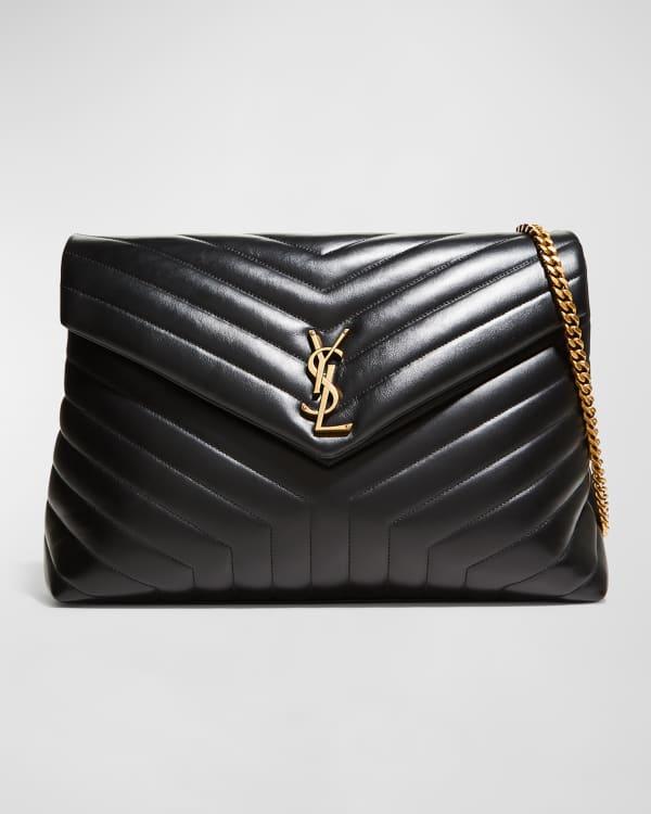 Saint Laurent LouLou YSL Small Quilted Denim Shoulder Bag | Neiman Marcus