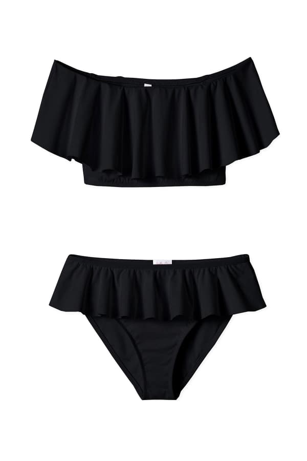 Stella Cove Girl's Rainbow Pastel Ruffle Two-Piece Bikini Set, Size 4 ...