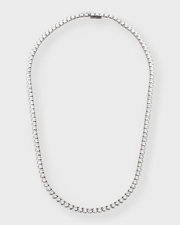 Heera Moti 14K White Gold Pave Diamond Curb Chain Necklace, 18"L ...