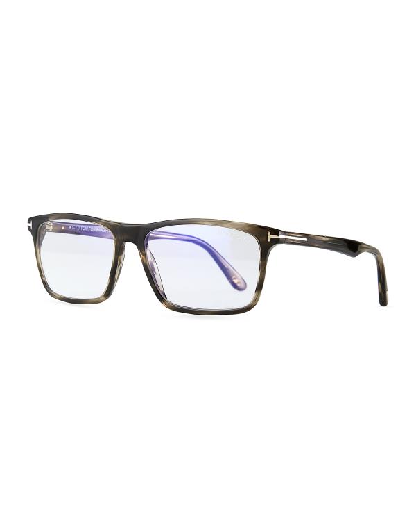 Tom Ford Mens Blue Light Blocking Round Acetate Optical Glasses