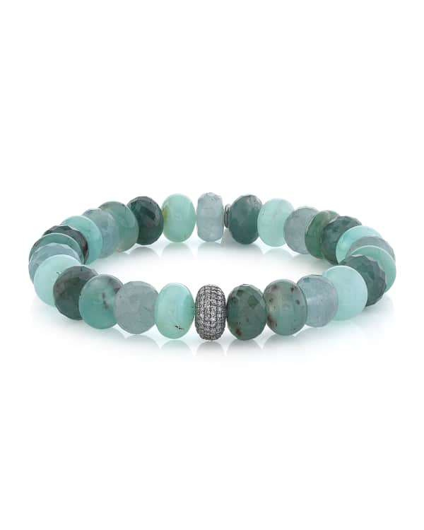 Sheryl Lowe Diamond & Bone Bead Bracelet | Neiman Marcus