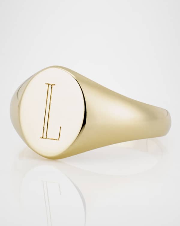 Sarah Chloe Cara Danity 14K Gold Initial Ring, Sizes 3-8 | Neiman Marcus