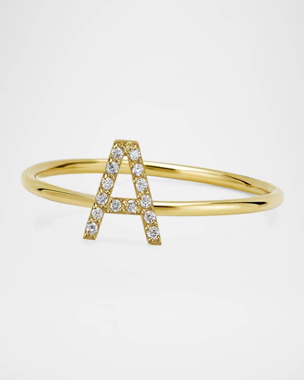 Sarah Chloe Cara Danity 14K Gold Initial Ring, Sizes 3-8 | Neiman Marcus