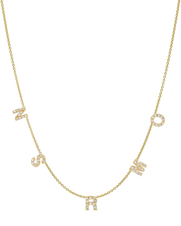 Zoe Lev Jewelry Personalized 14k Initial & Diamond Bezel 2-Layer Necklace | Neiman Marcus
