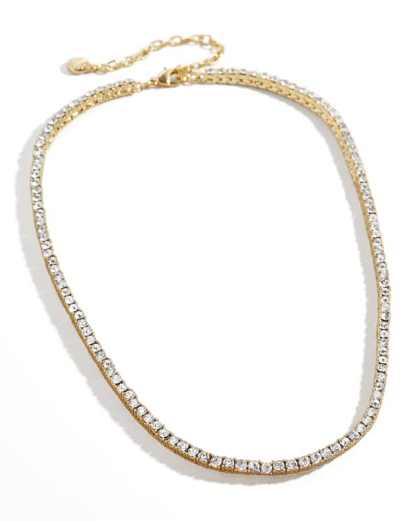 FALLON Armure Pave Crystal Curb Chain Necklace | Neiman Marcus