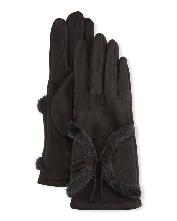 UGG Quilted Performance Gloves With Faux Fur Cuffs | Neiman Marcus