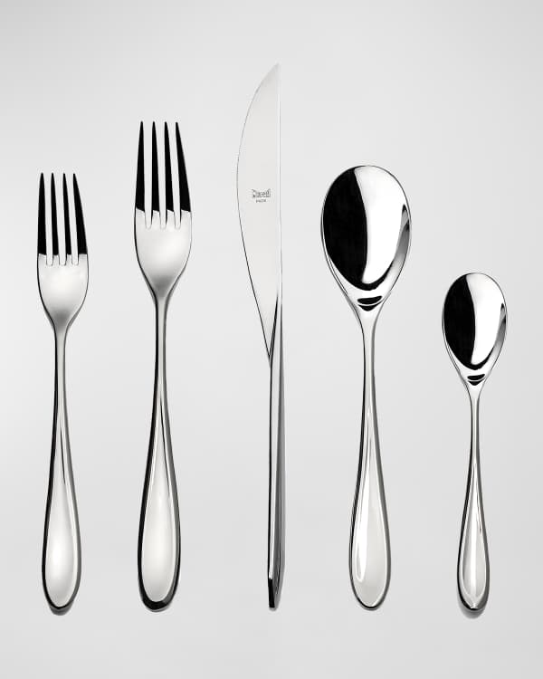 Cambridge Silversmiths 20-Piece Meridian Black Satin Hammered Flatware ...