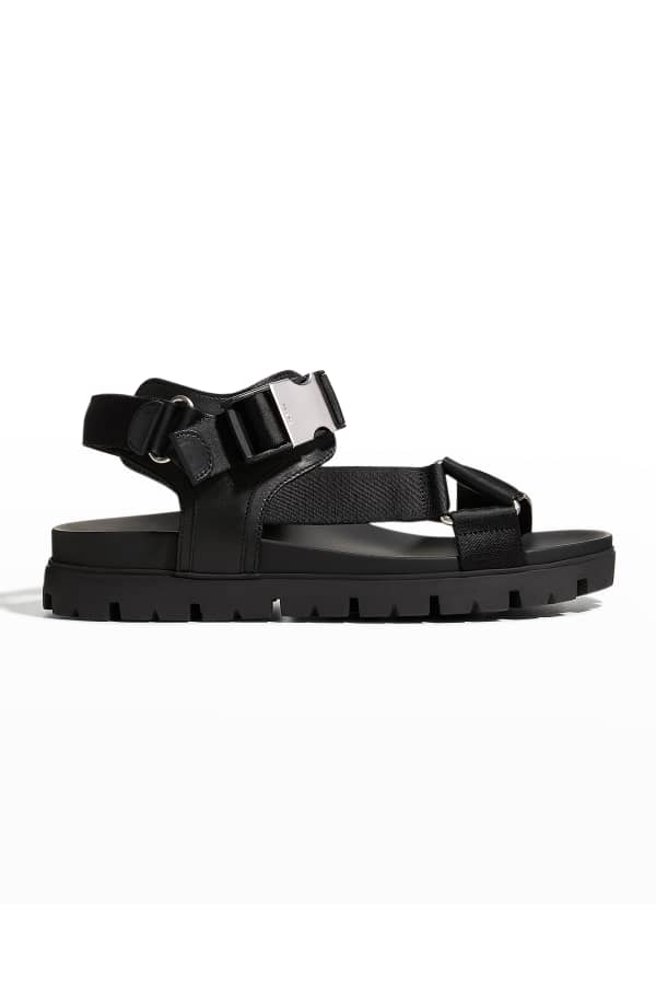 Vince Men's Cypress Two-Strap Suede Slide Sandals | Neiman Marcus