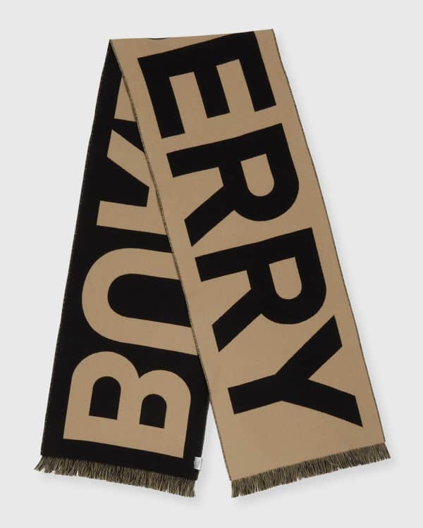 Burberry Sport Jacquard Logo Wool Scarf | Neiman Marcus