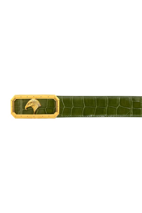Stefano Ricci Men's Signature Eagle Crocodile Leather Belt | Neiman Marcus