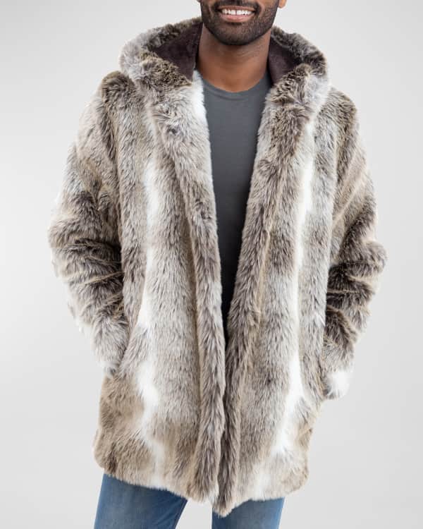 Fabulous Furs Men's Shawl Collar Faux Fur Coat | Neiman Marcus