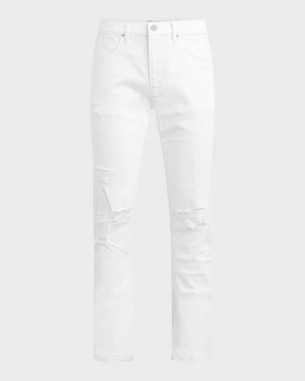 Hudson Men's Axl Slim Rip/Repair Jeans | Neiman Marcus