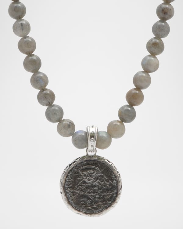 Armenta Men's Romero Cross Shield Pendant w/ Diamonds | Neiman Marcus