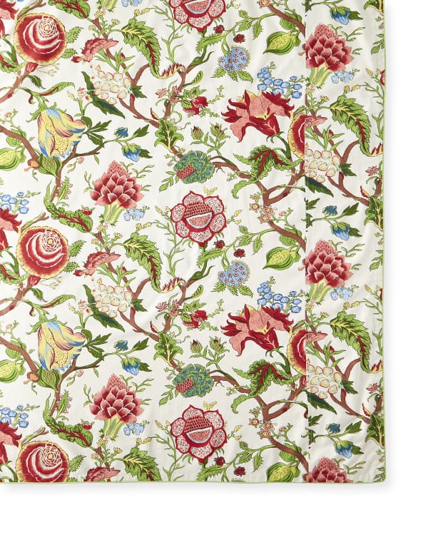 Handprint Garden Sage Tablecloth, 60"Sq. | Neiman Marcus