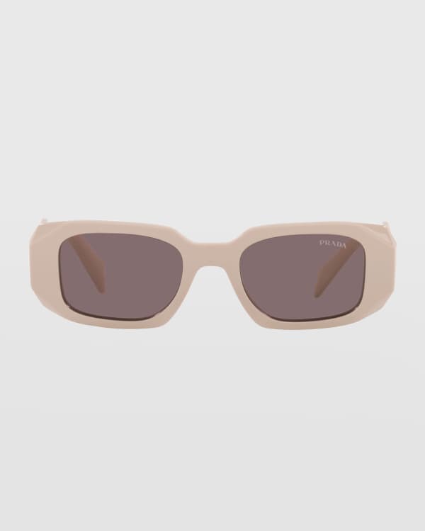 Prada Multicolor Rectangle Acetate Sunglasses | Neiman Marcus