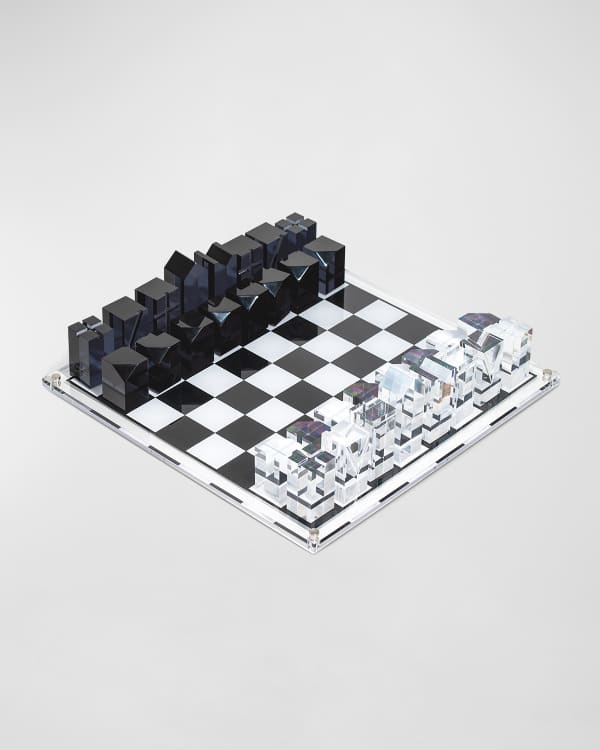 Bey-Berk Carbon Fiber-Design Chess Set | Neiman Marcus