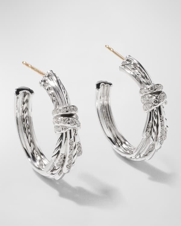 David Yurman Crossover Hoop Earrings in Silver with 18K Gold, 22mm ...