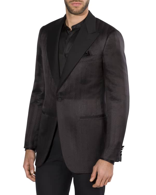 Versace Men's Greca Monogram Tuxedo Jacket | Neiman Marcus