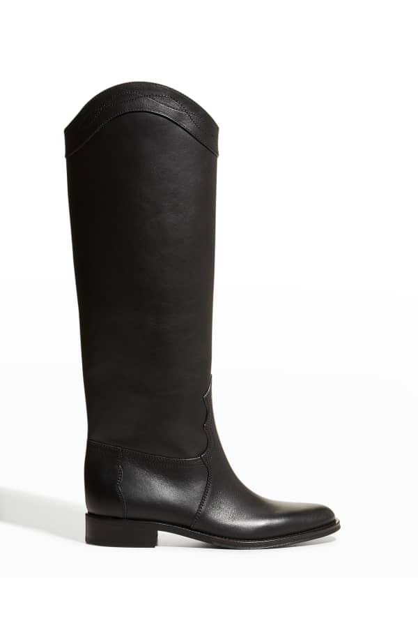 Fendi Mock-Croc Tall Riding Boots | Neiman Marcus