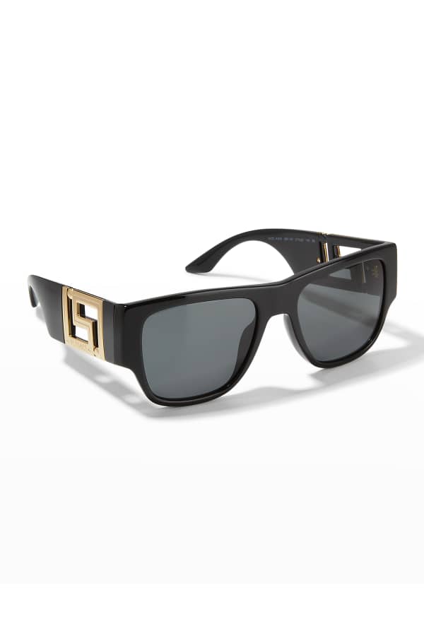 Versace Men's Medusa Head Metal Rectangle Sunglasses | Neiman Marcus