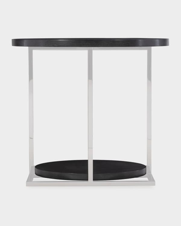 Bernhardt Barclay Round Travertine Chair-Side Table | Neiman Marcus