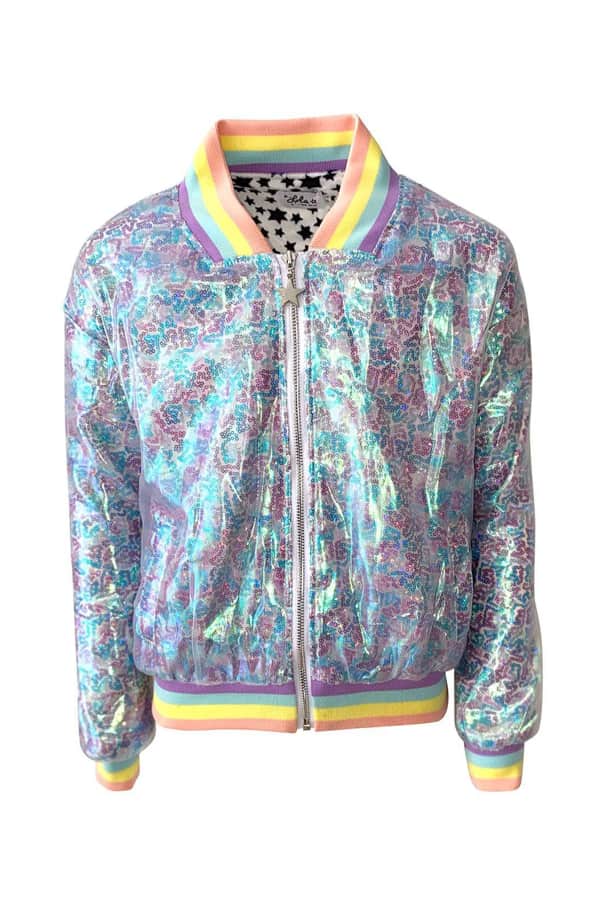 Lola + The Boys Girl's Powder Puff Sequin Embellished Bomber Jacket, Size 2-14 | Neiman Marcus
