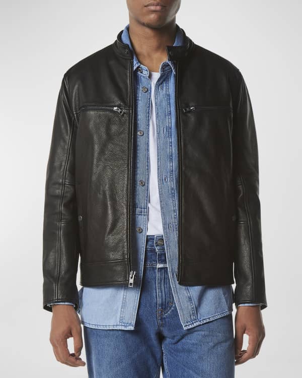 Andrew Marc Men's Farnworth Leather Moto Jacket | Neiman Marcus