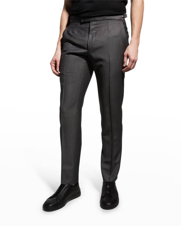 ZEGNA Men's Wool Twill FF Pants | Neiman Marcus