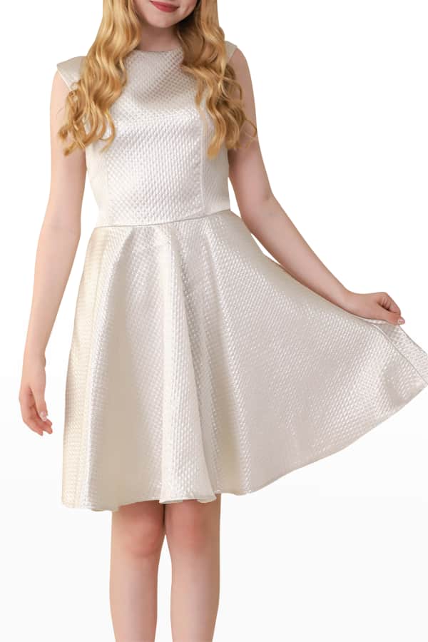 Zoe Girl's Sequin Floral Tweed Sleeveless Dress, Size 7-16 | Neiman Marcus