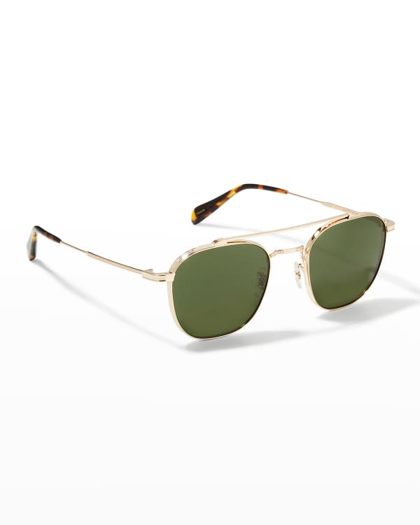 Cartier Santos Screw Metal Aviator Sunglasses | Neiman Marcus