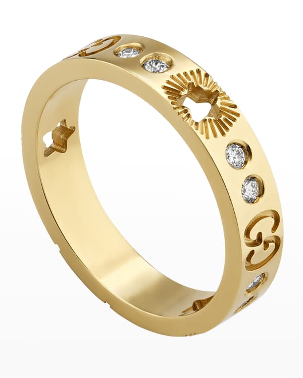 Gucci Icon Ring with Star Detail in Yellow Gold | Neiman Marcus