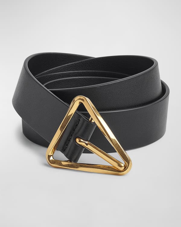 Bottega Veneta Triangle Metallic Leather Buckle Belt | Neiman Marcus